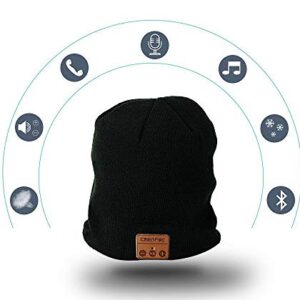 ChenFec Bluetooth 5.0 Beanie Hat Wireless Headphone Beanie caps Built-in Mic&Speaker Hands Free for Women & Men Outdoor Sport-Black