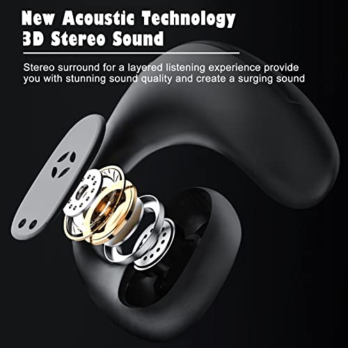 Houlyn Open Ear Headphones Wireless Bluetooth Bone Conducting Earbuds with Earhooks Sports Workout Running Earbuds with Charging Case Waterproof Open Ear Earbuds Built in Mic