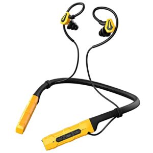 bluetooth earplug headphones, neckband work bluetooth earbuds ear plugs, 30db noise reduction ear protection headphones, custom-fit work earbuds, ipx5 sweatproof, 50+hour playtime for work safety