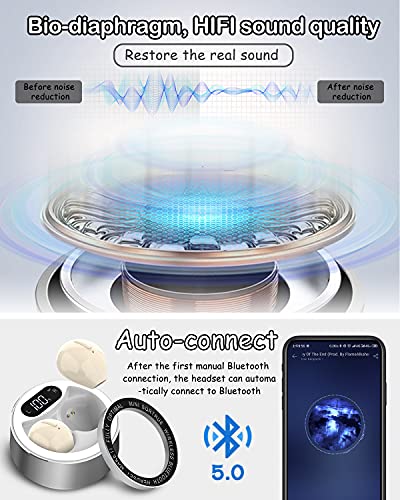 SZHTFX Invisible Earbuds Small Mini Wireless Bluetooth Earpiece Phone Discreet Earbud for Music, Home, Work