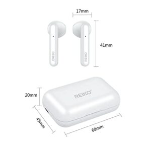 TWS Wireless Bluetooth 5.0 Earbuds with Charging Case for Motorola Moto z4 in-Ear Earphones Headset with Mic and Touch Control - White