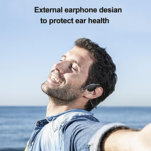 CatXQ Air Conduction Headphones with Microphones | Open Ear Sports Headset | Touch & Voice Assistant | Wireless Bluetooth Sweatproof Earphones for Running, Workout, Gym, Hiking, Safe Driving/Cycling