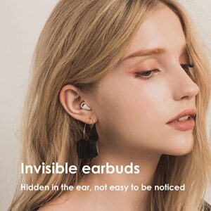 Invisible Sleep Earbuds Smallest Lightest Tiny Noise Cancelling Ear buds for Sleeping Quiet-Comfort Mini Sleepbuds Wireless Bluetooth 5.2 Hidden Headphones for Side Sleepers / Work Small Earplugs