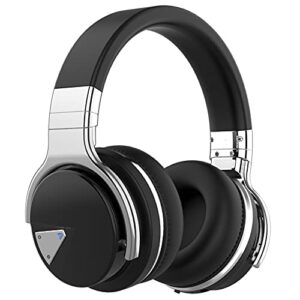 vonaural e7 wireless bluetooth headphones, noise-cancelling headphone with touch sensitive control and 30-hour playback, matte black