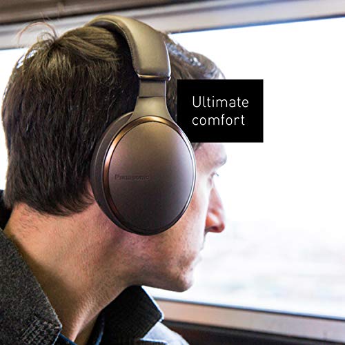 Panasonic Noise Cancelling Headphones with Wireless Bluetooth, Alexa Voice Control & Other Assistants - RP-HD605N-T - Over The Ear Headphone (Brown)