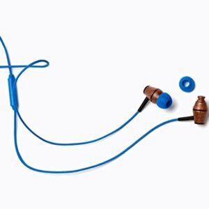 Symphonized XTC Premium Genuine Wood in-Ear Noise-isolating Headphones with Microphone (Blue Nylon Cord)