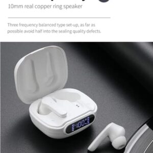 Wireless Earbuds, Bluetooth Ear Buds HiFi Stereo Sound Deep Bass Headphones with LED Charging Case for Samsung Galaxy S10e Touch Control, Noise Cancelling Mic, IPX7 Waterproof Earphones