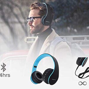 PowerLocus Rose Gold Bluetooth Headphones with Black/Blue Bluetooth Headphones