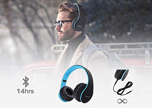 PowerLocus Rose Gold Bluetooth Headphones with Black/Blue Bluetooth Headphones