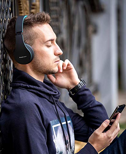 PowerLocus Rose Gold Bluetooth Headphones with Black/Blue Bluetooth Headphones