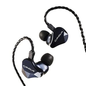 canpur iem in ear monitor earphones for musician, wired 1dd in-ear dynamic headphones iem hifi earphone with 0.8mm 2 pin 3.5mm l-plug cable, in ear monitor headphones for singer/audiophile(deep blue)