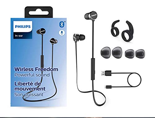 Philips Audio Bluetooth in Ear Headphones UN102BK/00 Wireless in Ears (Bluetooth, 6mm Driver, Fast Charging, Noise Isolation) Black