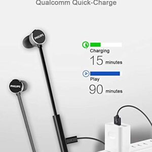 Philips Audio Bluetooth in Ear Headphones UN102BK/00 Wireless in Ears (Bluetooth, 6mm Driver, Fast Charging, Noise Isolation) Black