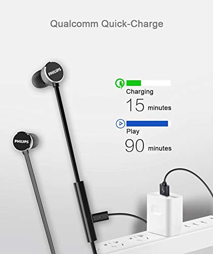 Philips Audio Bluetooth in Ear Headphones UN102BK/00 Wireless in Ears (Bluetooth, 6mm Driver, Fast Charging, Noise Isolation) Black