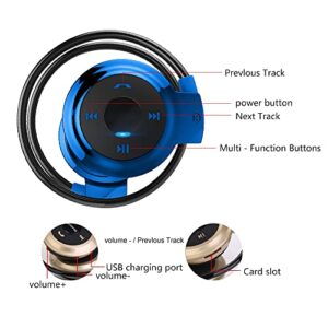 WONFAST® MINI-503 Wireless Bluetooth Music Stereo Universal Headset Headphone for Cell Phone Smartphones Outdoor Driving Biking (Blue)