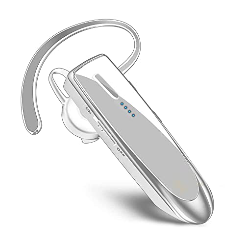 Tek Styz Headset Compatible with LG K20 V in Ear Bluetooth 5.0 Wireless Earpiece, IPX3 Waterproof, 24h Dual Microphones, Noise Reduction (White/Silver)