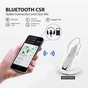 Tek Styz Headset Compatible with LG K20 V in Ear Bluetooth 5.0 Wireless Earpiece, IPX3 Waterproof, 24h Dual Microphones, Noise Reduction (White/Silver)