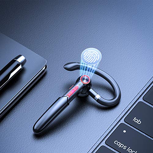 Wireless Earbuds Bluetooth 5.0 Headphones,ME-100 Rotatable Single Ear Hook Earphone with Microphone Premium Deep Bass Headset for Phone Black One Size