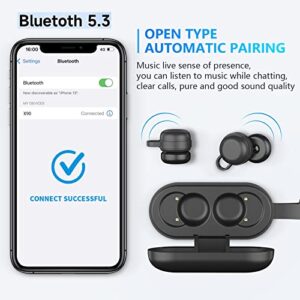 GARAS Wireless Earbuds, Bluetooth Headphones 5.3 180 Degree Rotation Zero Ear Pressure HiFi Stereo Earphones 38 Hours Charging Case Bluetooth Earbuds Noise Canceling with Deep Bass for Sport, Black