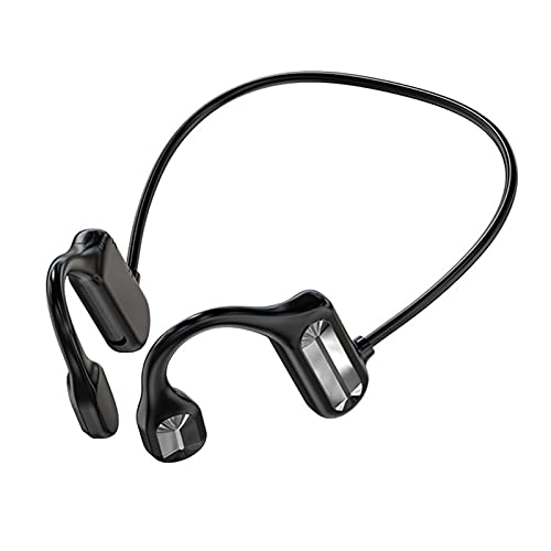 schicj133mm Bone Conduction Headphones - Bluetooth-Compatible 5.0 Earphone Ear Hook Waterproof Wireless Sports Headphone for Mobile Phone Black (B-11)