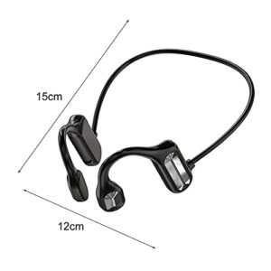 schicj133mm Bone Conduction Headphones - Bluetooth-Compatible 5.0 Earphone Ear Hook Waterproof Wireless Sports Headphone for Mobile Phone Black (B-11)