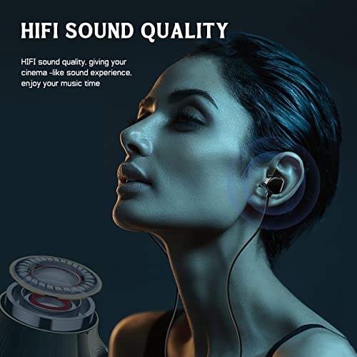 PRIVCUST Ear Buds Wired in-Ear Noise Cancelling Headphones with Microphone and Waterproof Sweat Resistant,3.5mm Jack for Phones and Laptops Ceramic Technology