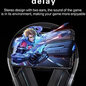 VR robot Noise Cancelling Over Ear Deep Bass Wireless Headphones Bluetooth 5.1 Stereo Foldable Headset Multicolor LED Light Built-in Mic Earphone for Phone Black