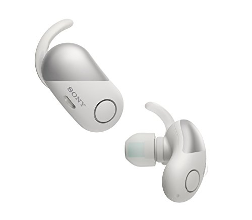 Sony WF-SP700N/W True Wireless Splash-Proof Noise-Cancelling Earbuds with Built-In Microphone (White), 5 x 2.4 x 6 inches