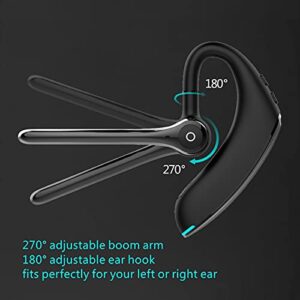 Loluka Wireless Bluetooth Earpiece for Cell Phone Noise Canceling Microphone Headset 48Hrs Playtime V5.0 Heeds-Free Wireless Earphones for Truck Office Business Driving Meeting