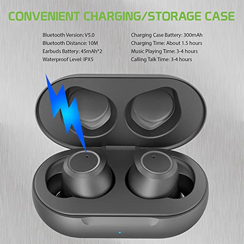 Works for LG V60 ThinQ by Cellet Wireless V5 Bluetooth Earbuds Compatible with LG V60 ThinQ with Charging case for in Ear Headphones. (V5.0 Black)