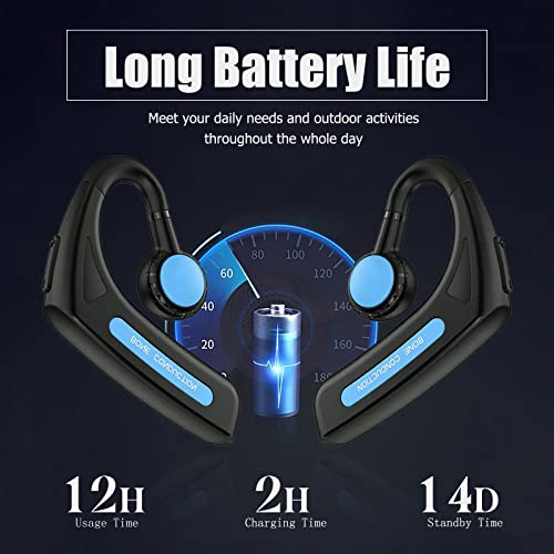 ESSONIO Bone Conduction Headphones Open Ear Workout Headphones with Microphone IPX5 Waterproof Wireless Bluetooth Headset for Cell Phones