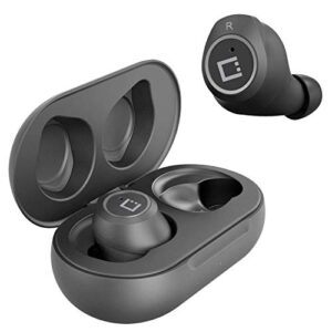 wireless v5 bluetooth earbuds compatible with nokia 2720 flip with charging case for in ear headphones. (v5.0 black)