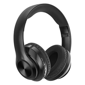 gifzes wireless bluetooth headphones, p68 bluetooth 5.0 foldable rechargeable wireless headset hifi sound headphones for travel, online class, home office black