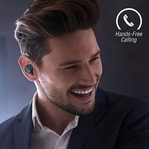 Volkano True Wireless Stereo Earbuds, Bluetooth Earphones 16 Hour Playtime w/Charging Case, Audífonos Inalámbricos Compatible with Google Assistant and Siri, Auto-Reconnect [Black] - Mobile Series