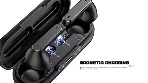 NISMobile TWS Earphones Wireless Earbuds Headphones for Galaxy A02s A12 A32 A42 A52 A72, True Stereo Headset Hands-Free Mic Charging Case Compatible with Samsung Black, (NI-NI36725A4O-256)