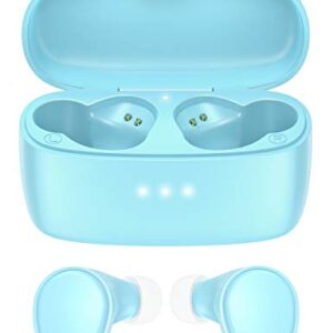 KOSETON E9 True Wireless Bluetooth Earbuds - Wireless in-Ear Headphones with Superior Sound & Premium Comfort, 30 Hour Battery (Bleached Blue)