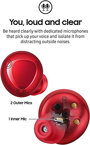 UrbanX Earbuds Plus, True Wireless Earbuds w/Noise Isolation (Wireless Charging Case Included), Red