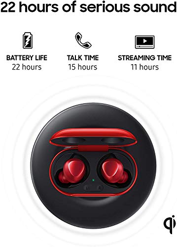 UrbanX Earbuds Plus, True Wireless Earbuds w/Noise Isolation (Wireless Charging Case Included), Red