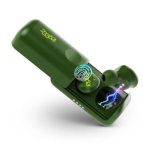 233621 Droplet True Wireless Earbuds, CVC 6.0 Call Noise Cancelling Headphones, IPX5 Waterproof Bluetooth 5.0 Earphones Touch Control, Stereo Sound, Comfortable fit for Home, Office, Gym (Dark Green)