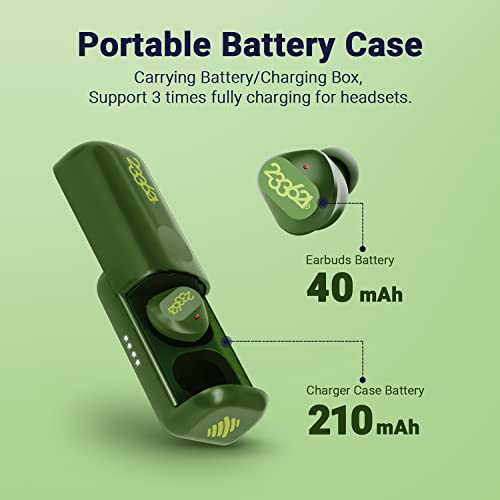 233621 Droplet True Wireless Earbuds, CVC 6.0 Call Noise Cancelling Headphones, IPX5 Waterproof Bluetooth 5.0 Earphones Touch Control, Stereo Sound, Comfortable fit for Home, Office, Gym (Dark Green)