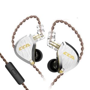 cca c12 in-ear monitors, 5ba+1dd in ear earphone hybrid hifi stereo noise isolating iem wired earphones/earbuds/headphones with detachable cable cpin for musician audiophile (with mic, c12 gold)