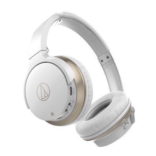 Audio-Technica ATH-AR3BTBK SonicFuel Bluetooth Wireless On-Ear Headphones with Mic & Control, White