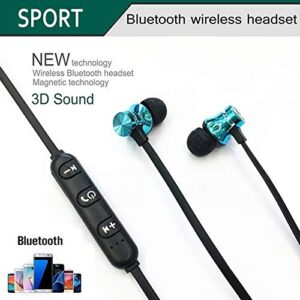 Heave Bluetooth Wireless Earphones, Universal Bluetooth 5.0 Magnetic Earphones,in-Ear Sweatproof Earbuds with Mic,Waterproof Sport Earphones for Sport Running,Workout,Gym Blue