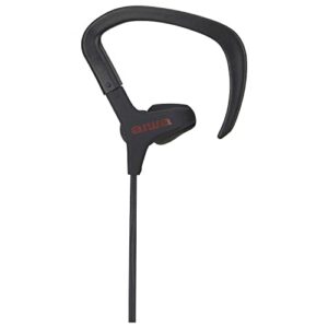 aiwa train in ear wireless headphones with 10 hour playback time, 10mm drivers, ipx4 waterproof and sweatproof bluetooth earbuds, secure wingtips, perfect for the gym