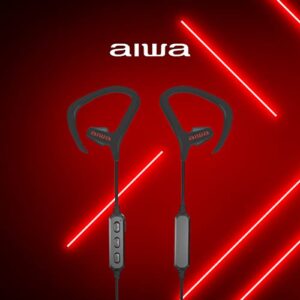 AIWA Train in Ear Wireless Headphones with 10 Hour Playback Time, 10mm Drivers, IPX4 Waterproof and Sweatproof Bluetooth Earbuds, Secure Wingtips, Perfect for The Gym