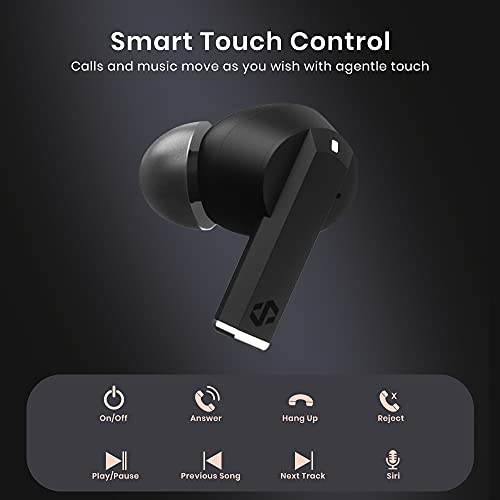 dyplay Bluetooth 5.0 Wireless Earbuds with Qi Wireless Charging Case Touch Control in Ear Waterproof TWS Stereo Headphones with Mic and Deep Bass Sound Headsets for Music/Work/Travel