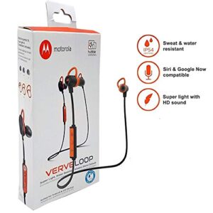 Motorola VerveLoop Super Light, Wireless, Spalsh Resistant Stereo Earbuds (Supports Siri & Google Now) (Orange)