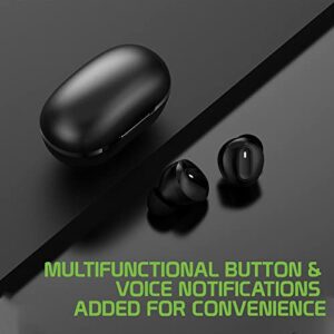 Wireless V5.1 Bluetooth Earbuds Compatible with Motorola Moto G Pure with Extended Charging Pack case for in Ear Headphones. (V5.1 Black)