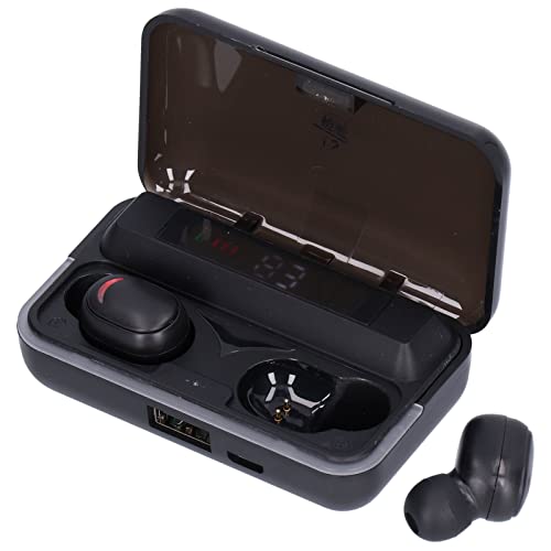 True Wireless Earbuds, Waterproof Stereo Sports Headphones HiFi Stereo Bluetooth Headset with Backup Earplugs Noise Cancelling Earphones for Running,Workout,Gym