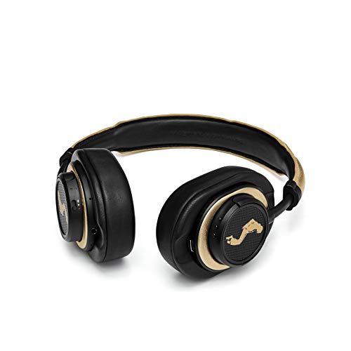 Master & Dynamic MW50+ Wireless Bluetooth Headphones, 40mm Beryllium Driver, Interchangeable 2-in-1 Design, Converts from Over-Ear Headphones to On-Ear Headphones, Michael Jackson (Black/Gold)